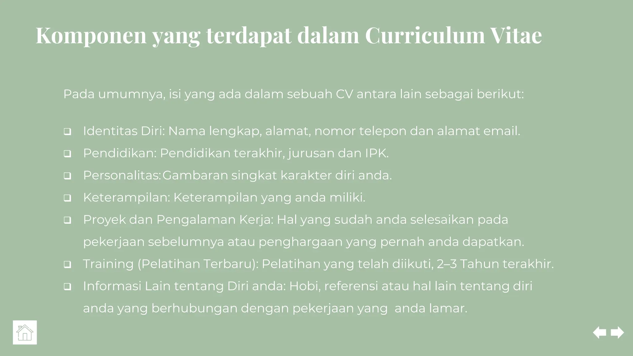 power point curriculum vitae pengertian contoh | PPTX
