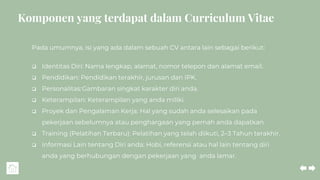 power point curriculum vitae pengertian contoh | PPTX