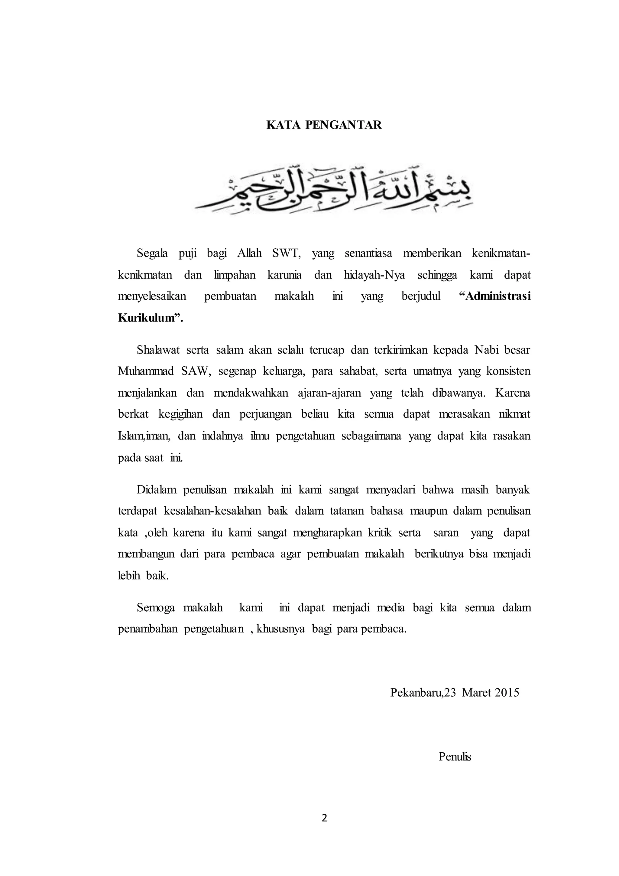 Kel 2 adm. kurikulum pbi 4 c | PDF