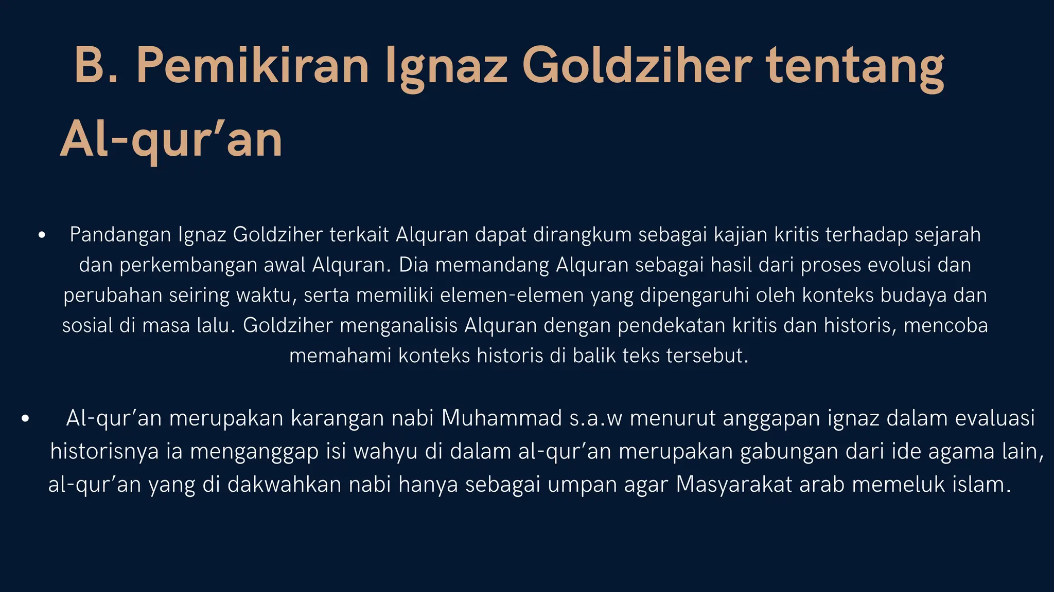 Al-Quran dalam Pandangan Ignaz Goldziher | PPT
