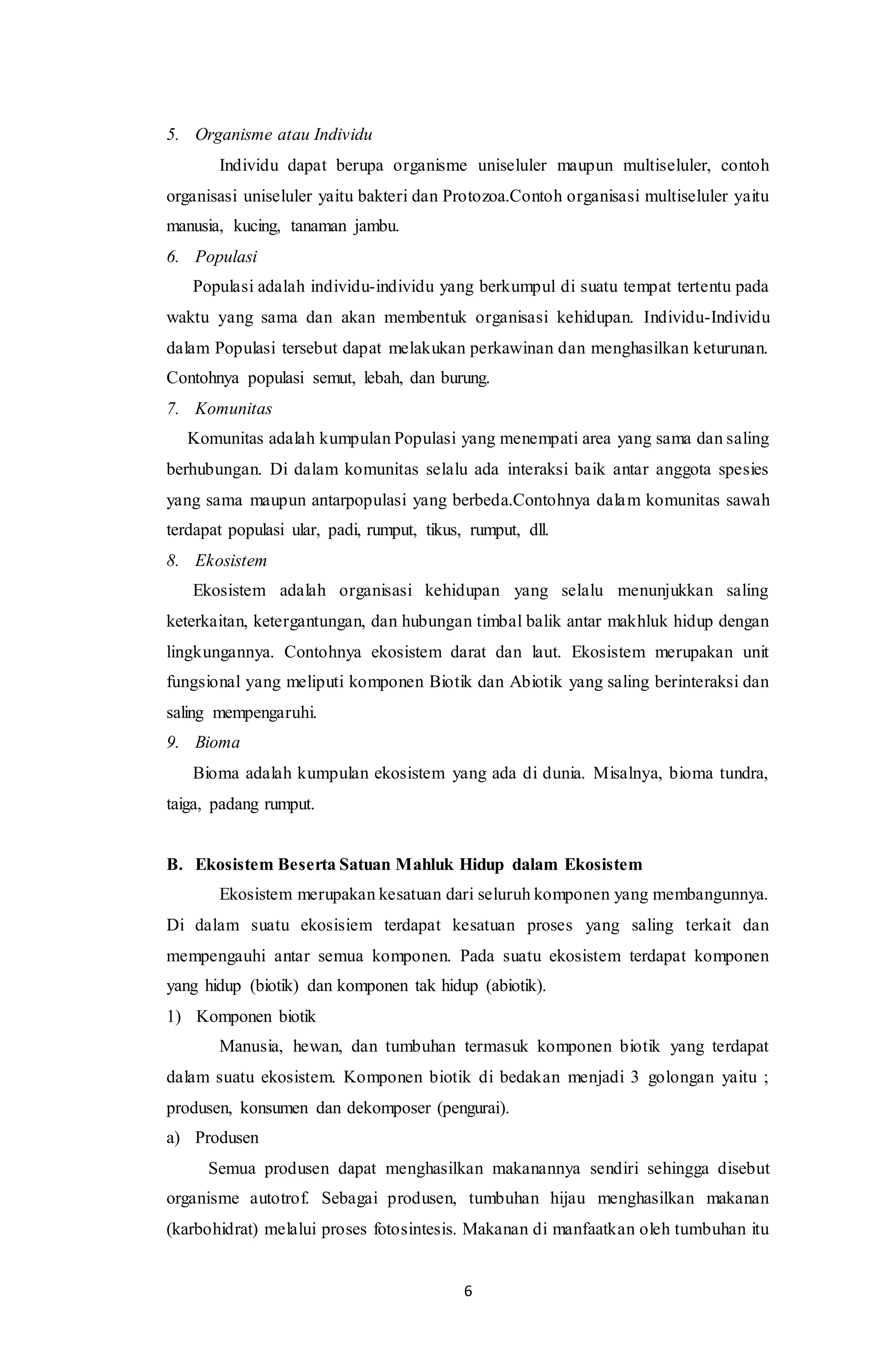 ORGANISASI KEHIDUPAN DAN SALING KETERGANTUNGAN ANTARA MAHLUK HIDUP ...