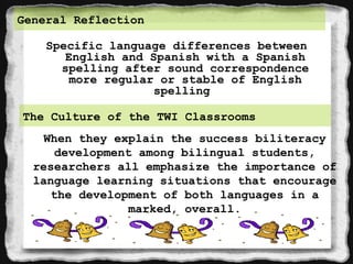 Learning to read and write in two languages | PPT