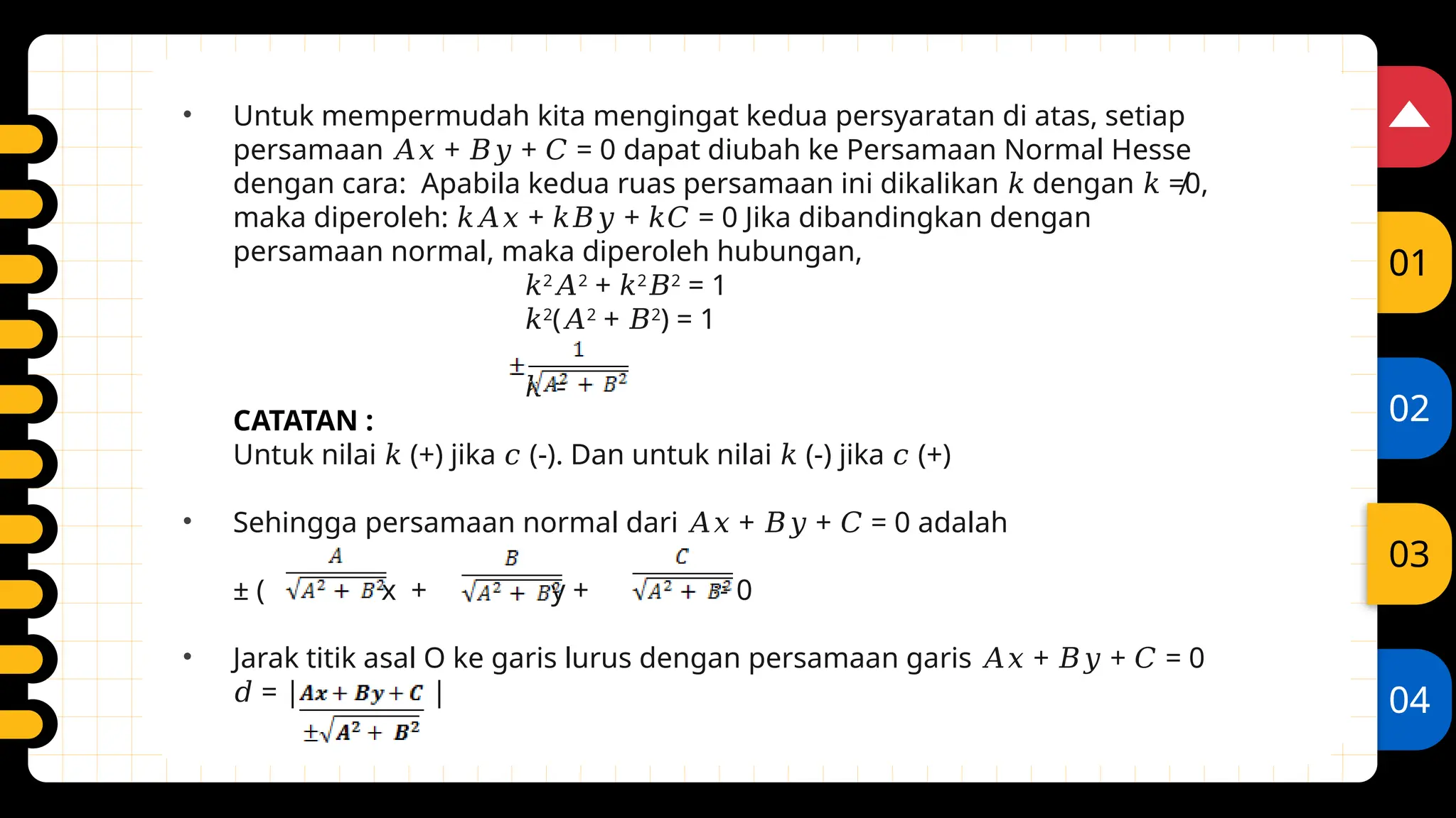 persamaan garis hesse (persamaan garis normal) | PPTX