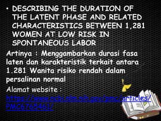 Asuhan internal Berdasarkan Kala 1 Fase Laten.pptx