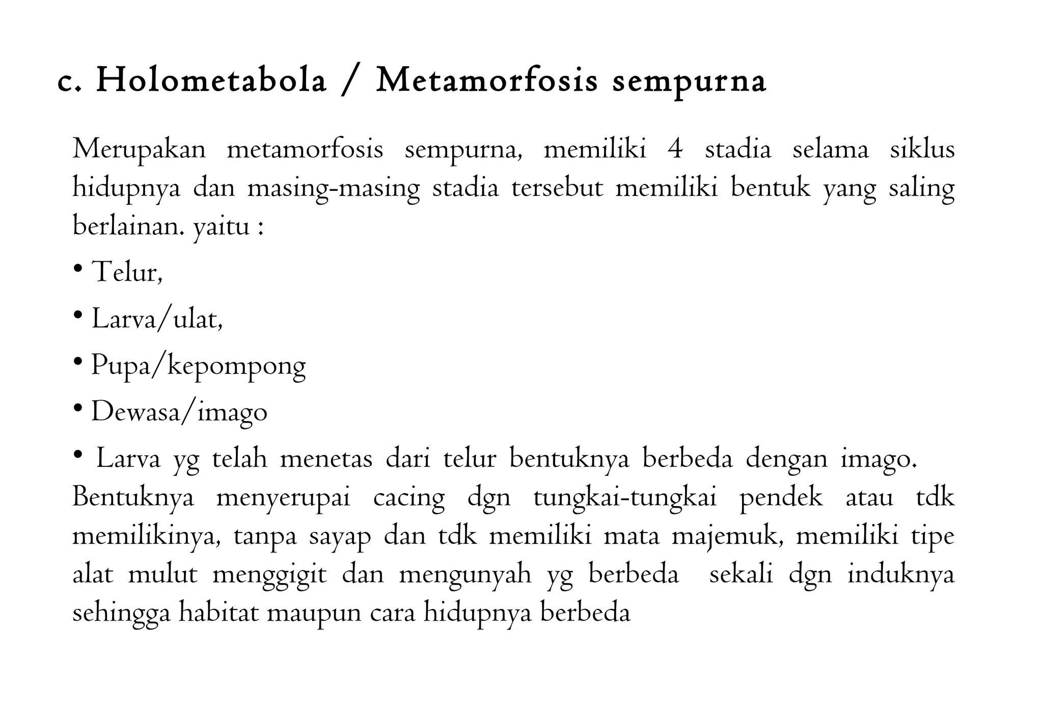 Siklus Hidup dan Sistem Peredaran Darah Serangga | PPT