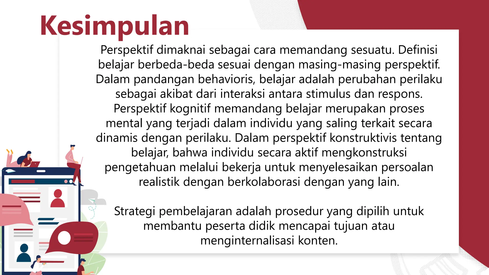 Perspektif belajar dan strategi pembelajaran | PPTX