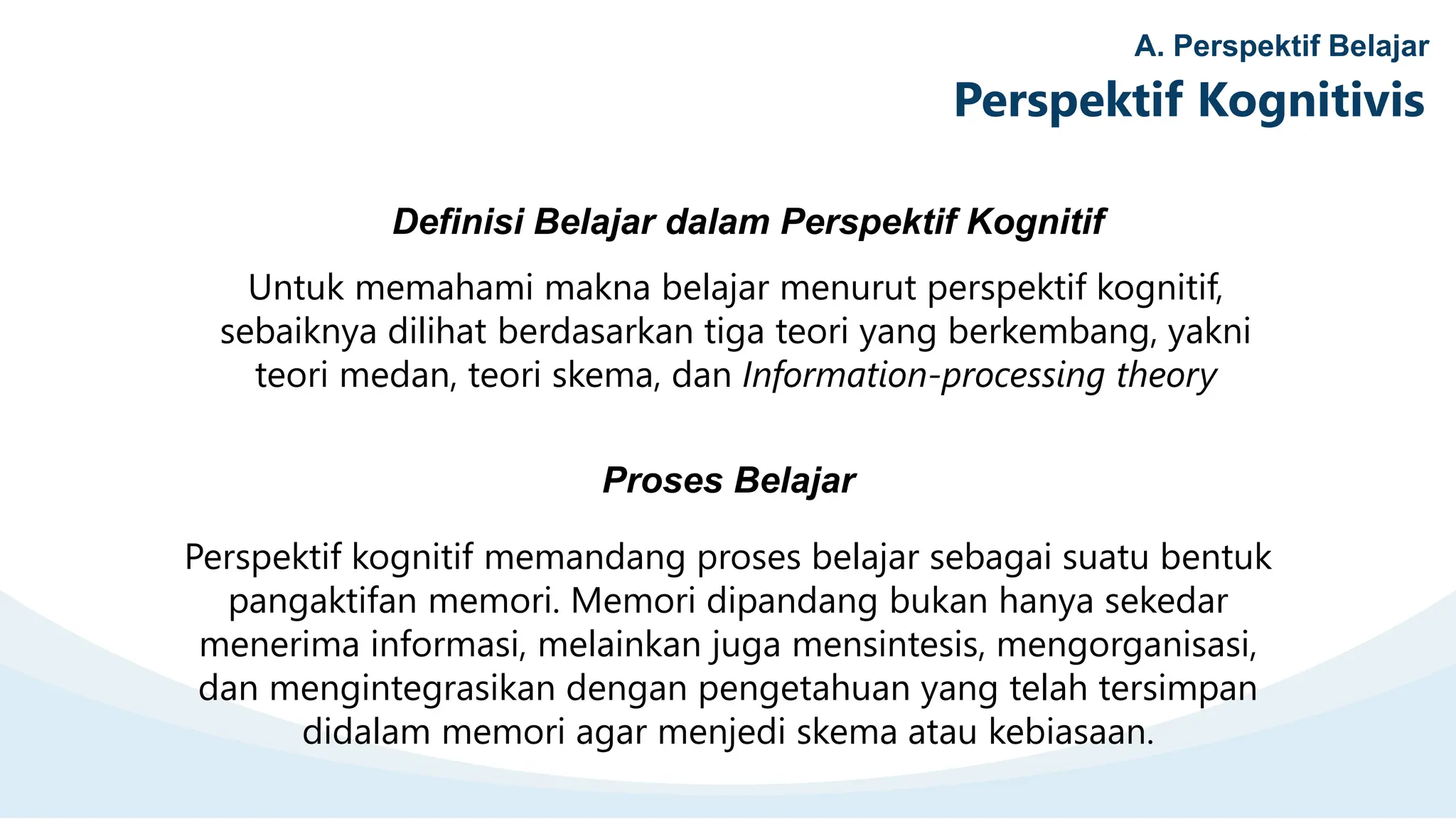 Perspektif belajar dan strategi pembelajaran | PPTX