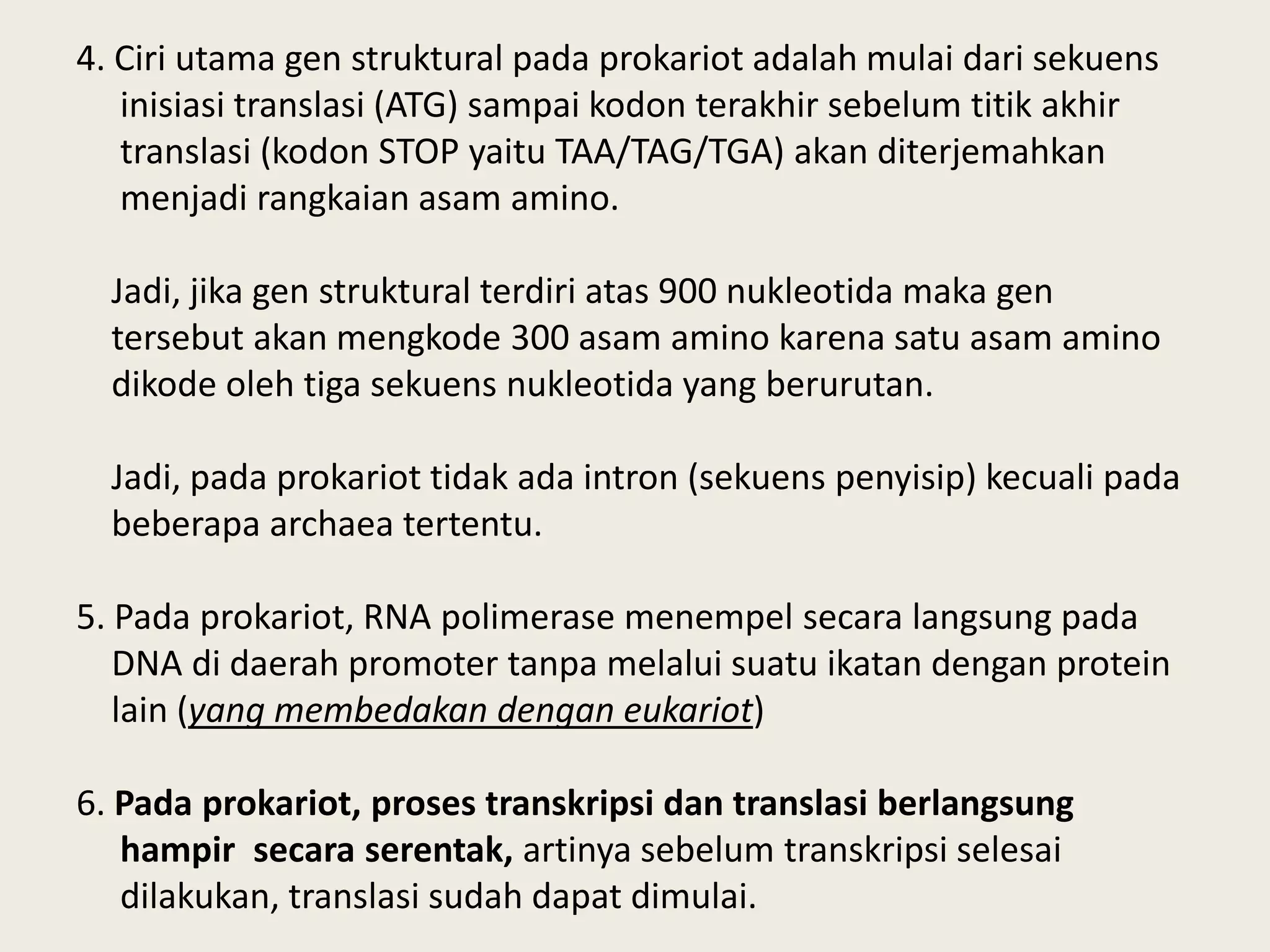 Kel 3 perbedaan transkripsi dan translasi pada prokariot dan eukariot ...