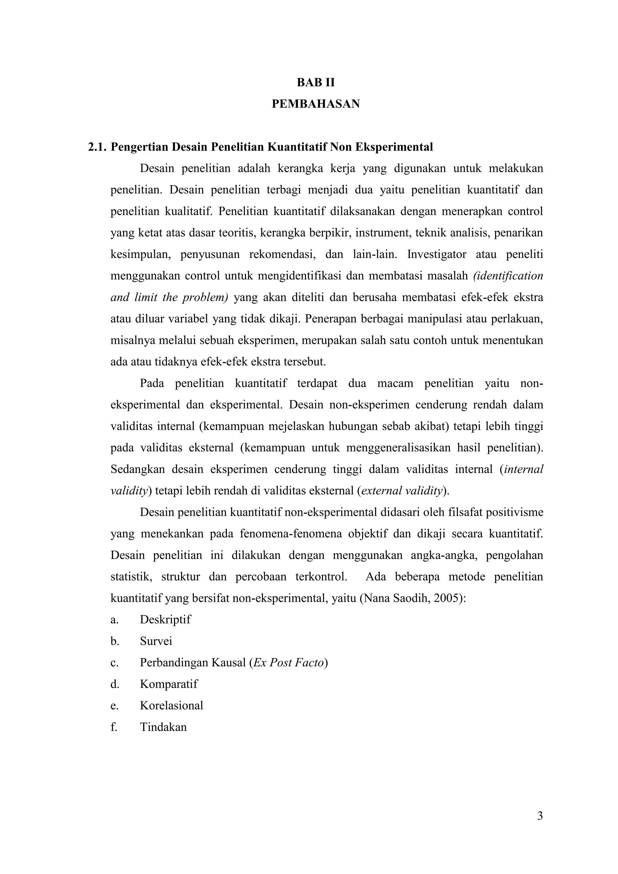 Desain Penelitian Kuantitatif Non-Eksperimental | DOCX