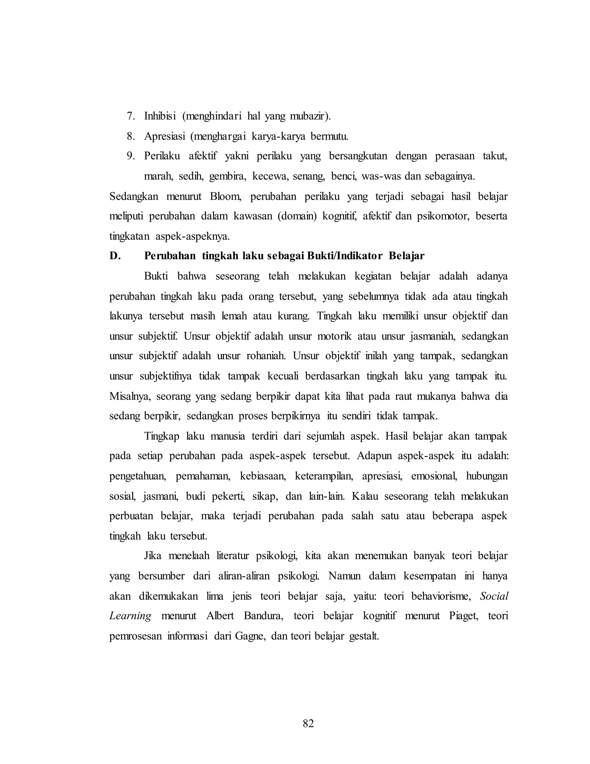 BELAJAR SEBAGAI PERUBAHAN TINGKAH LAKU | DOCX