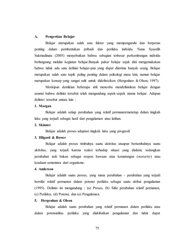 BELAJAR SEBAGAI PERUBAHAN TINGKAH LAKU | DOCX