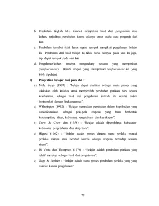 BELAJAR SEBAGAI PERUBAHAN TINGKAH LAKU | DOCX