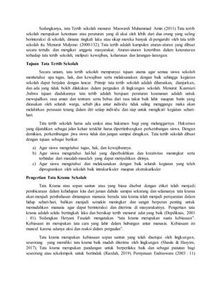 IMPLEMENTASI TATA TERTIB DAN TATA KRAMA PADA SISWA DI SEKOLAH | DOCX