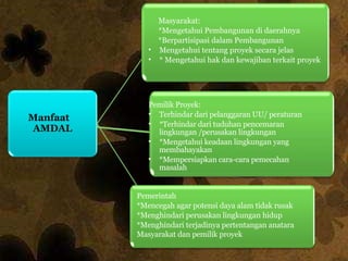PPT Analisis Dampak Lingkungan pada mata kuliah Manajemen Proyek | PPTX