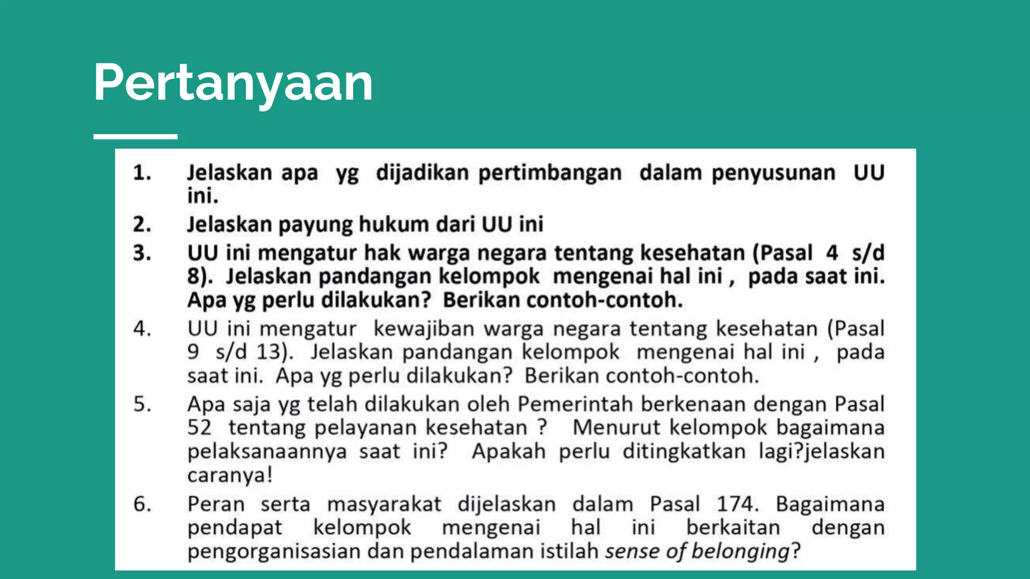 telaah uu no. 36 tahun 2009 tentang kesehatan | PPT