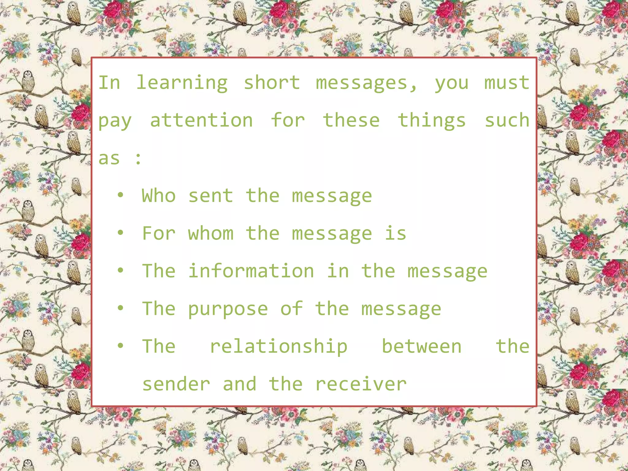 Short Message | PPTX