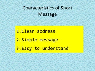 Short Message | PPTX