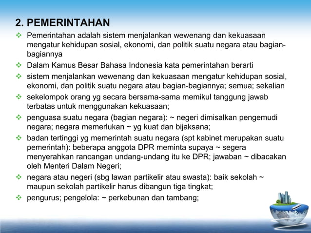 Ppt sistem pemerintahan tingkat pusat | PPTX