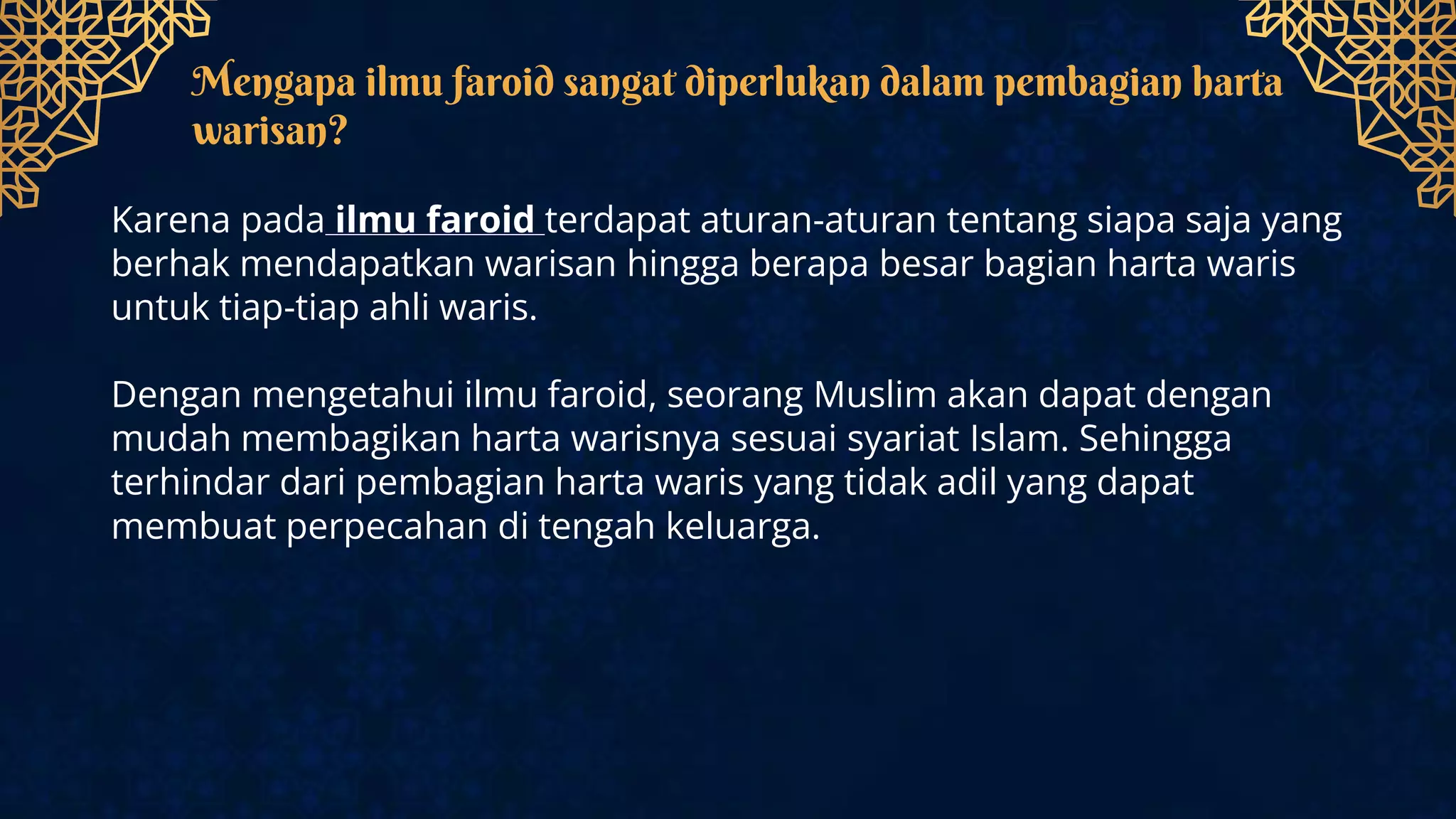 KEL 7-PPT AGAMA- Ilmu Faroid Pembagian Harta waris dan Ahli Waris.pptx