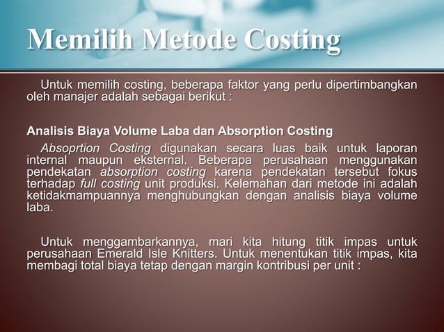 Absorption and Variable Cost | PPTX