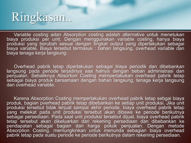 Absorption and Variable Cost | PPTX