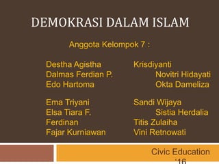 Demokrasi dalam Islam | PPTX