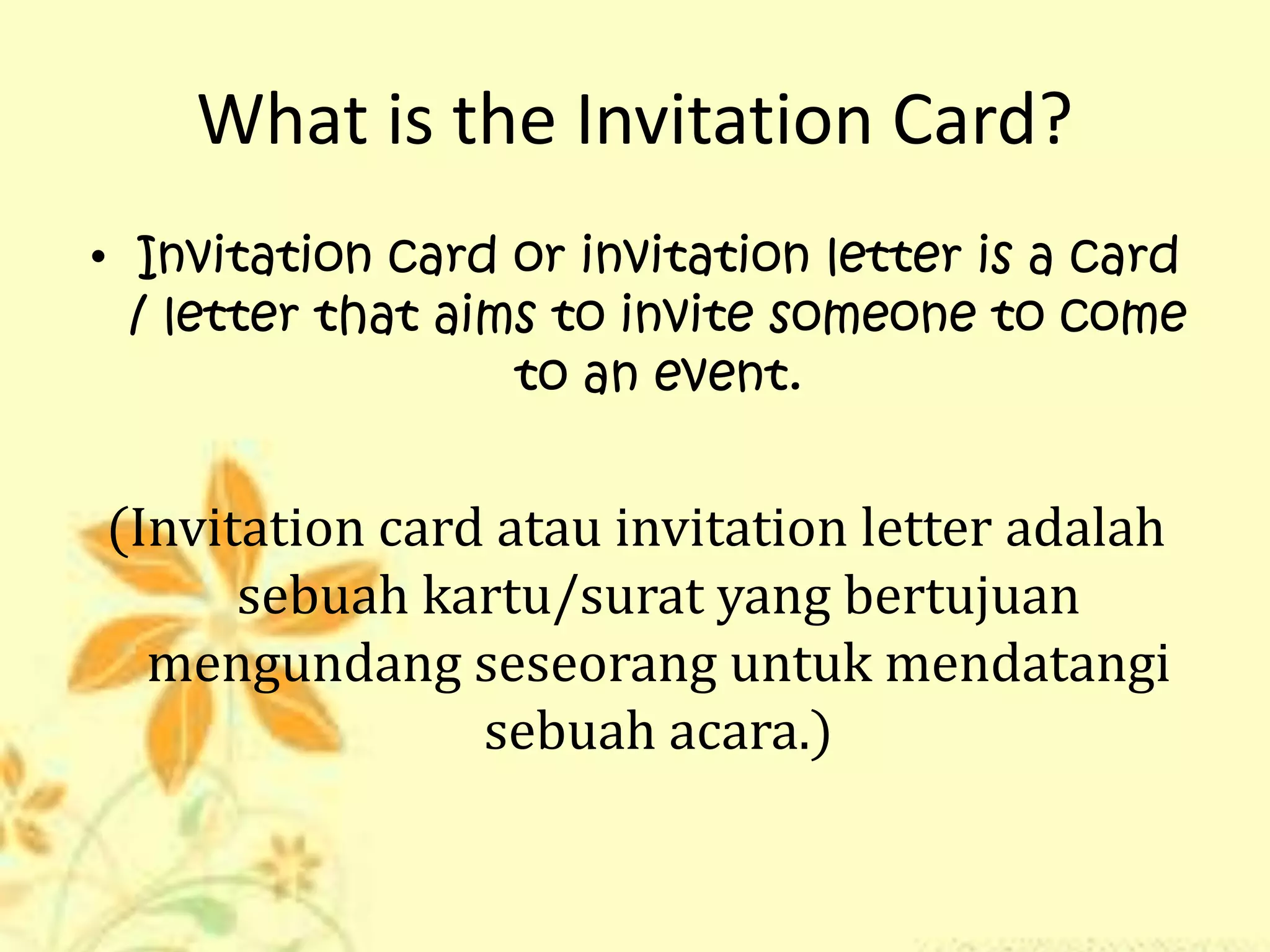 Invitation Card | PPTX
