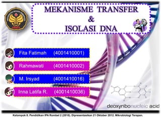 Mekanisme Transfer & Isolasi DNA | PPTX