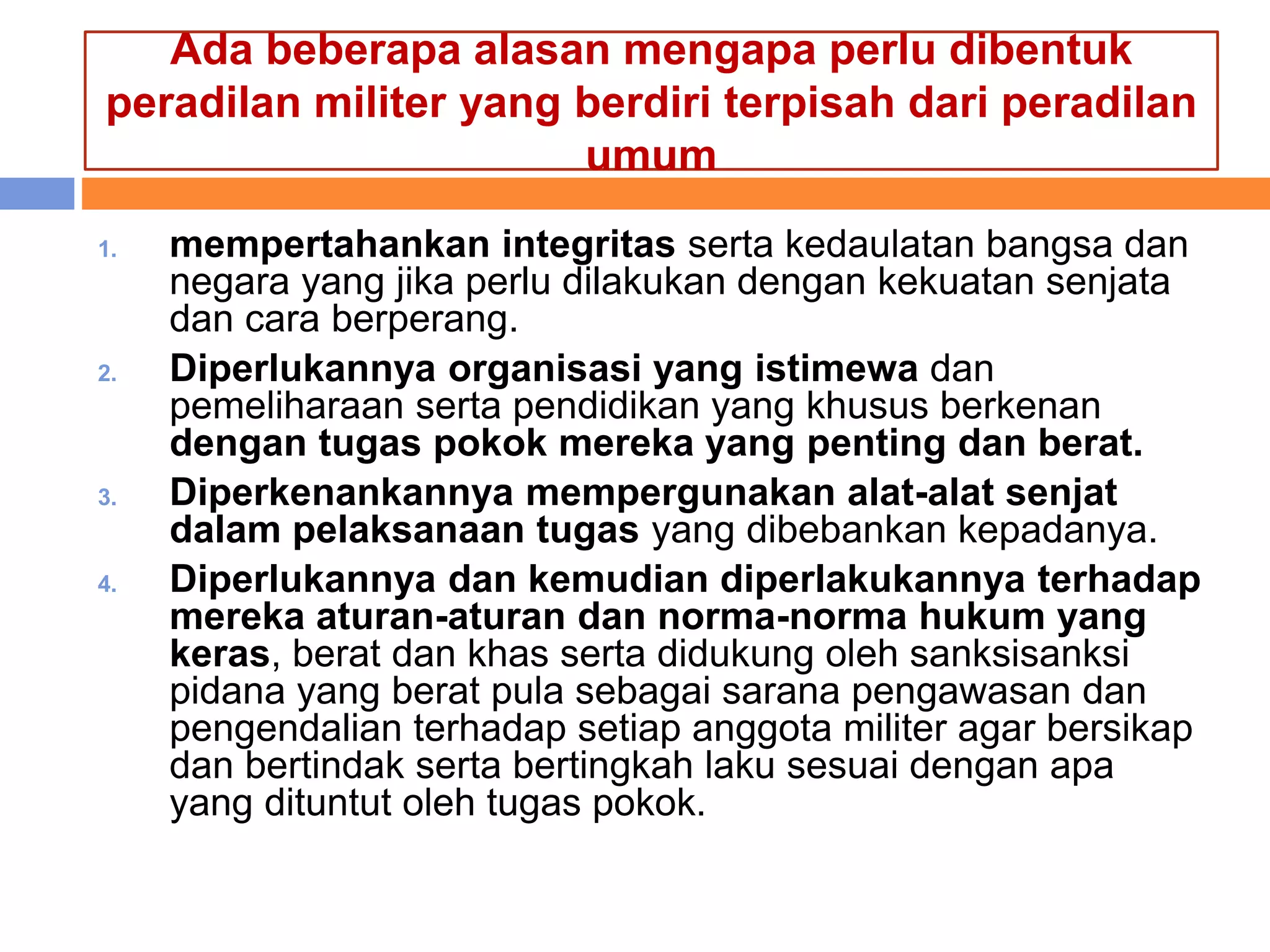 Hukum Pidana Militer di Indonesia | PPTX