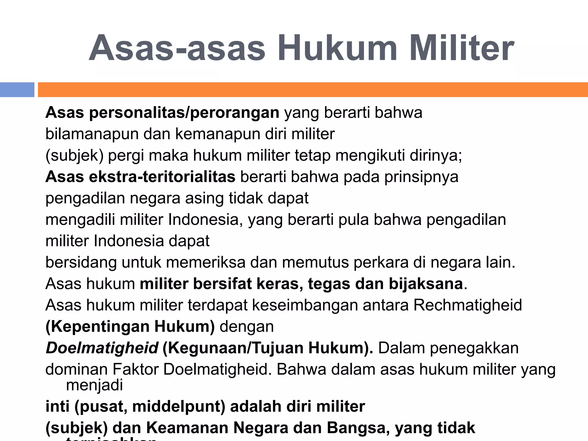 Hukum Pidana Militer di Indonesia | PPTX