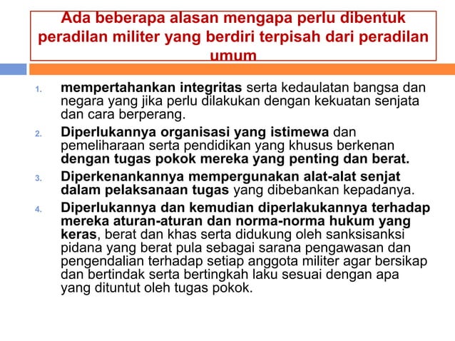 Hukum Pidana Militer di Indonesia | PPTX