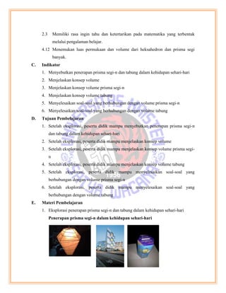 RPP Volume prisma dan tabung | DOCX