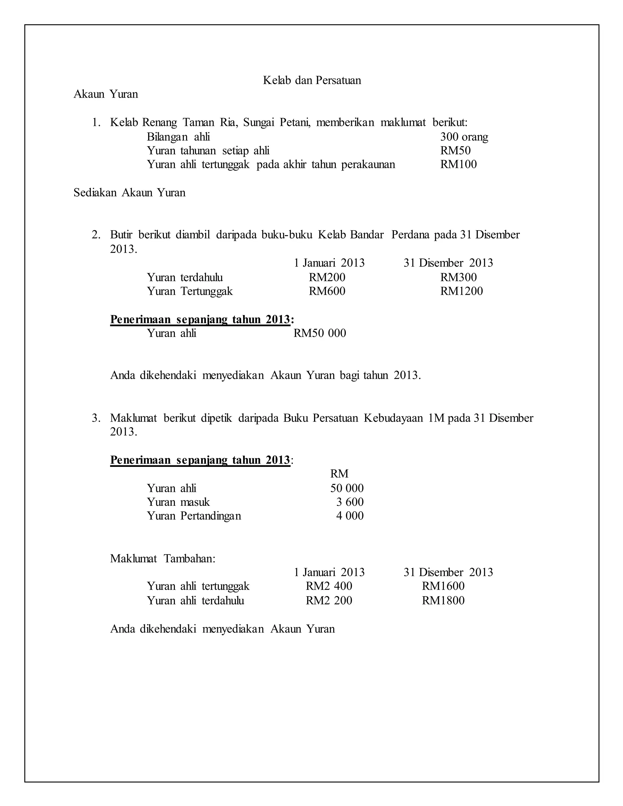 Kelab dan persatuan 2014 | DOCX