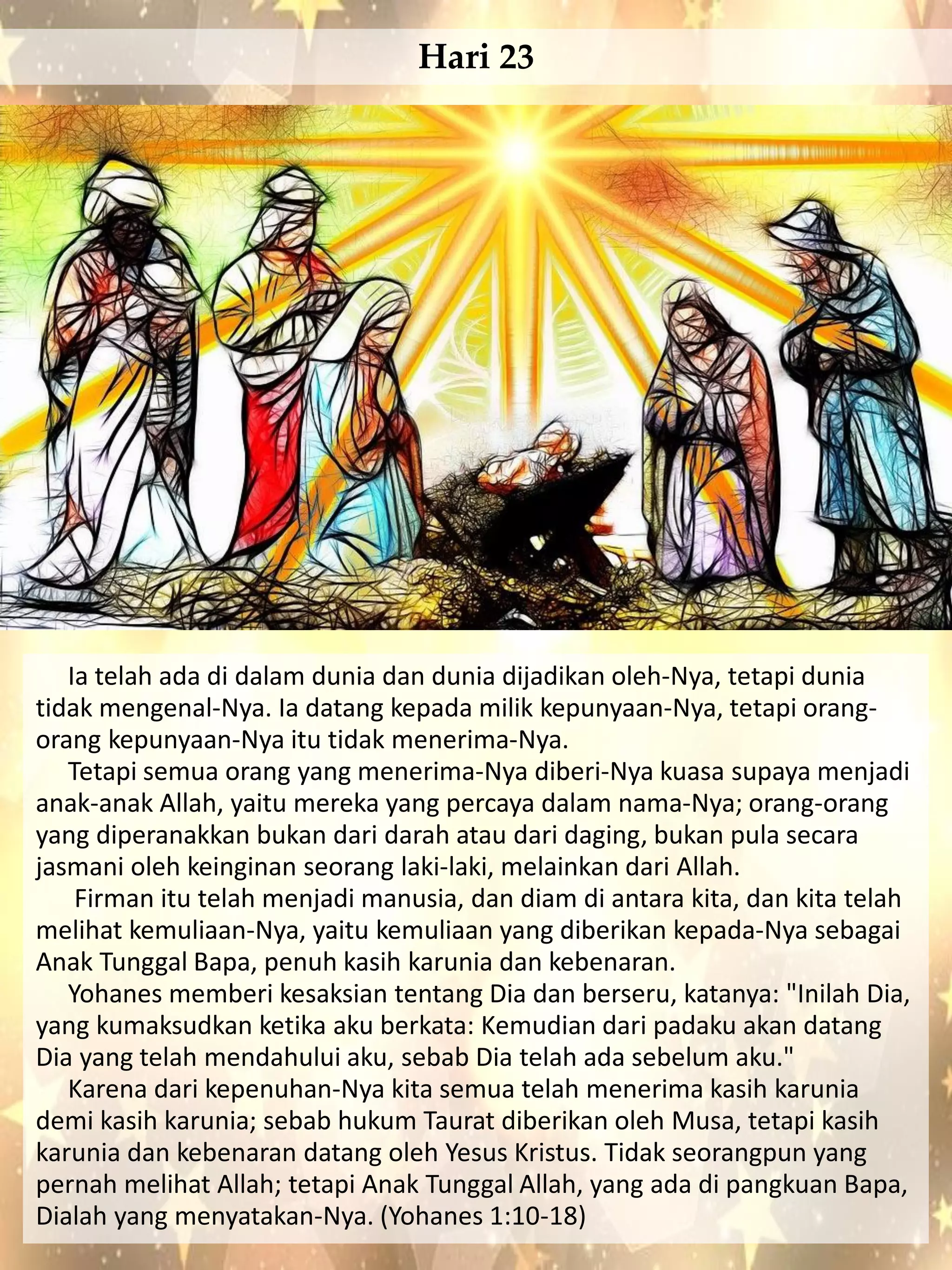 Kelahiran Yesus: 25 bacaan Alkitab untuk adven untuk anak-anak. | PDF