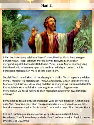 Kelahiran Yesus: 25 bacaan Alkitab untuk adven untuk anak-anak. | PDF
