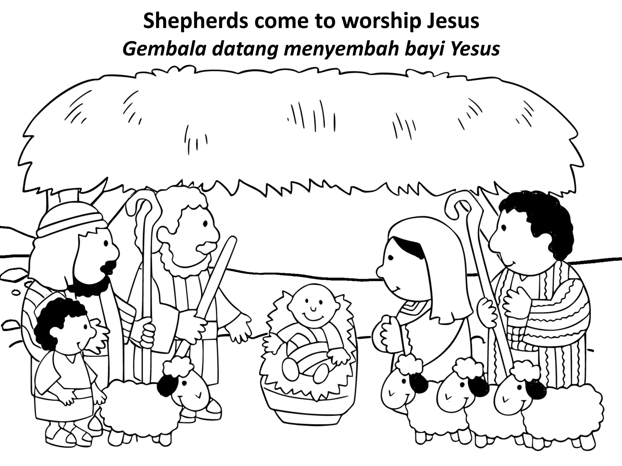 Kelahiran Yesus - halaman mewarnai untuk anak-anak kecil | PDF