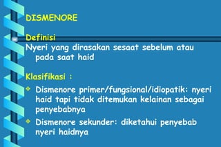 Kelainan Haid amenorhoe dismenorhoe menorhagia | PPT