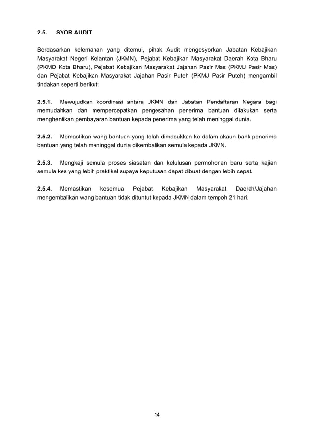LAPORAN KETUA AUDIT NEGARA 2012 SIRI 1 - KELANTAN | PDF