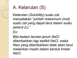 Kelarutan dan hasil kali kelarutan | PPTX