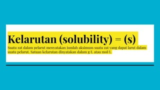Kelarutan dan hasil kali kelarutan | PDF