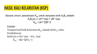 Kelarutan dan hasil kali kelarutan | PDF