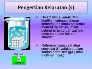 KELARUTAN DAN HASIL KALI KELARUTAN BAGI SMA YANG MAU BELAJAR | PPT