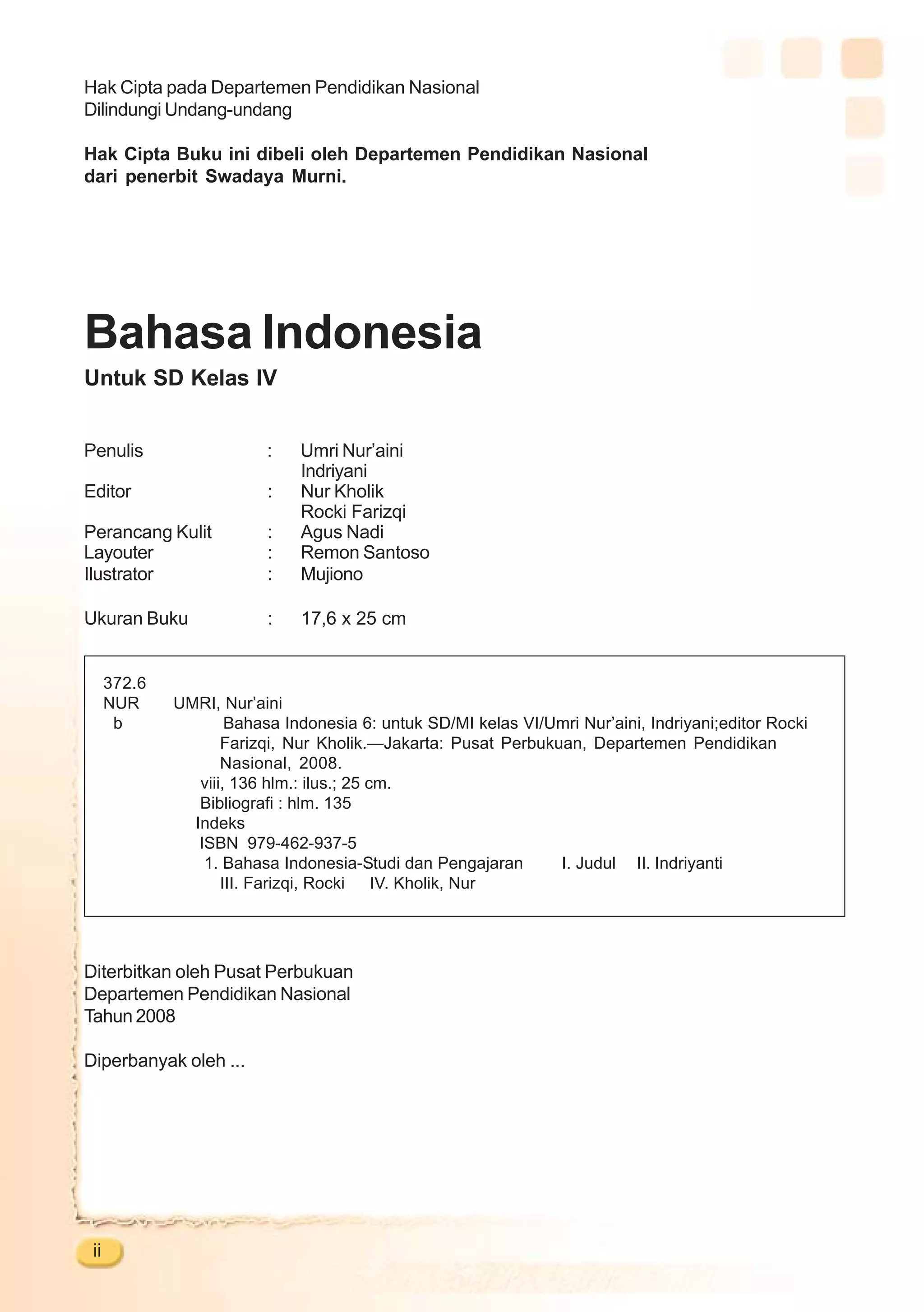 Kelas Iv Sd Bahasa Indonesia Umri Nuraini | PDF