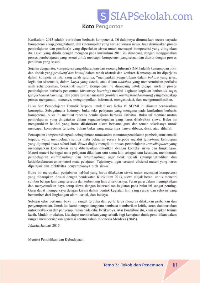 Buku BSE Kelas 06 sd tematik 3 tokoh dan penemuan guru | PDF
