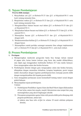 Kelas 07 SMP Pendidikan Agama Islam dan Budi Pekerti RPP Bab 6 | PDF