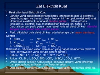 KIMIA larutan Elektrolit | PDF