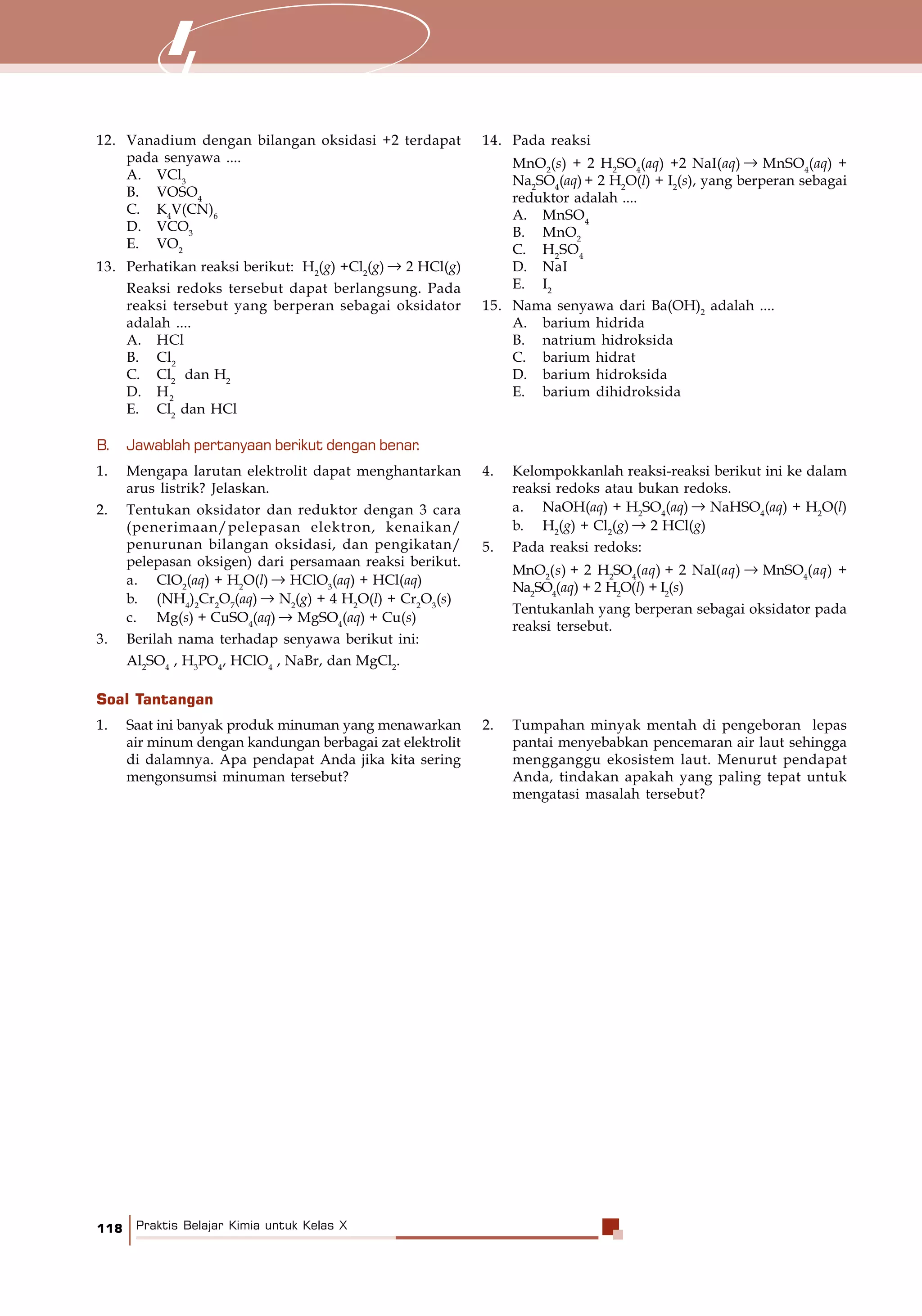 Buku Kimia (Kurikulum 2013) Kelas 10 SMA | PDF