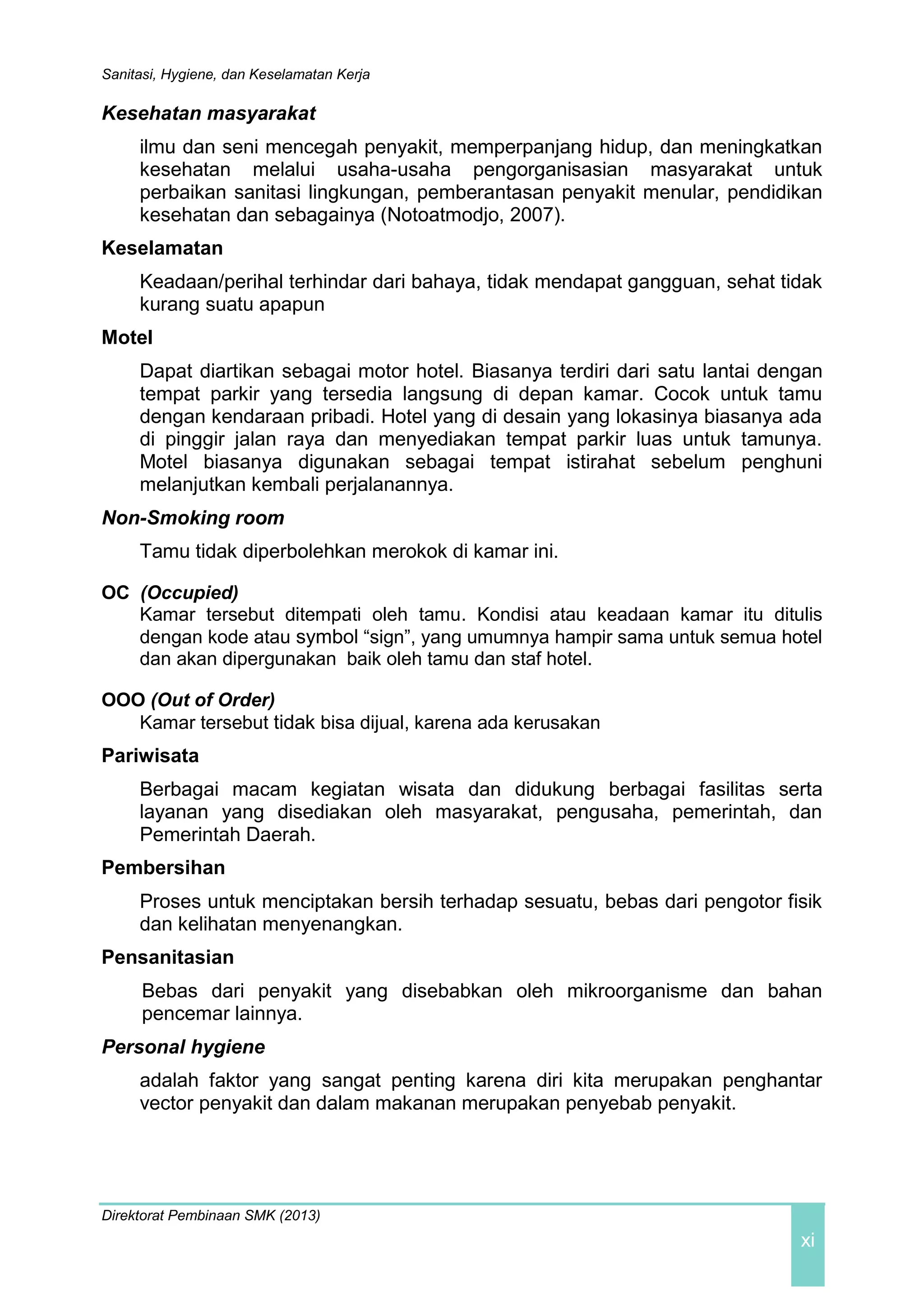 Buku sanitasi hygiene dan keselamatan kerja | PDF