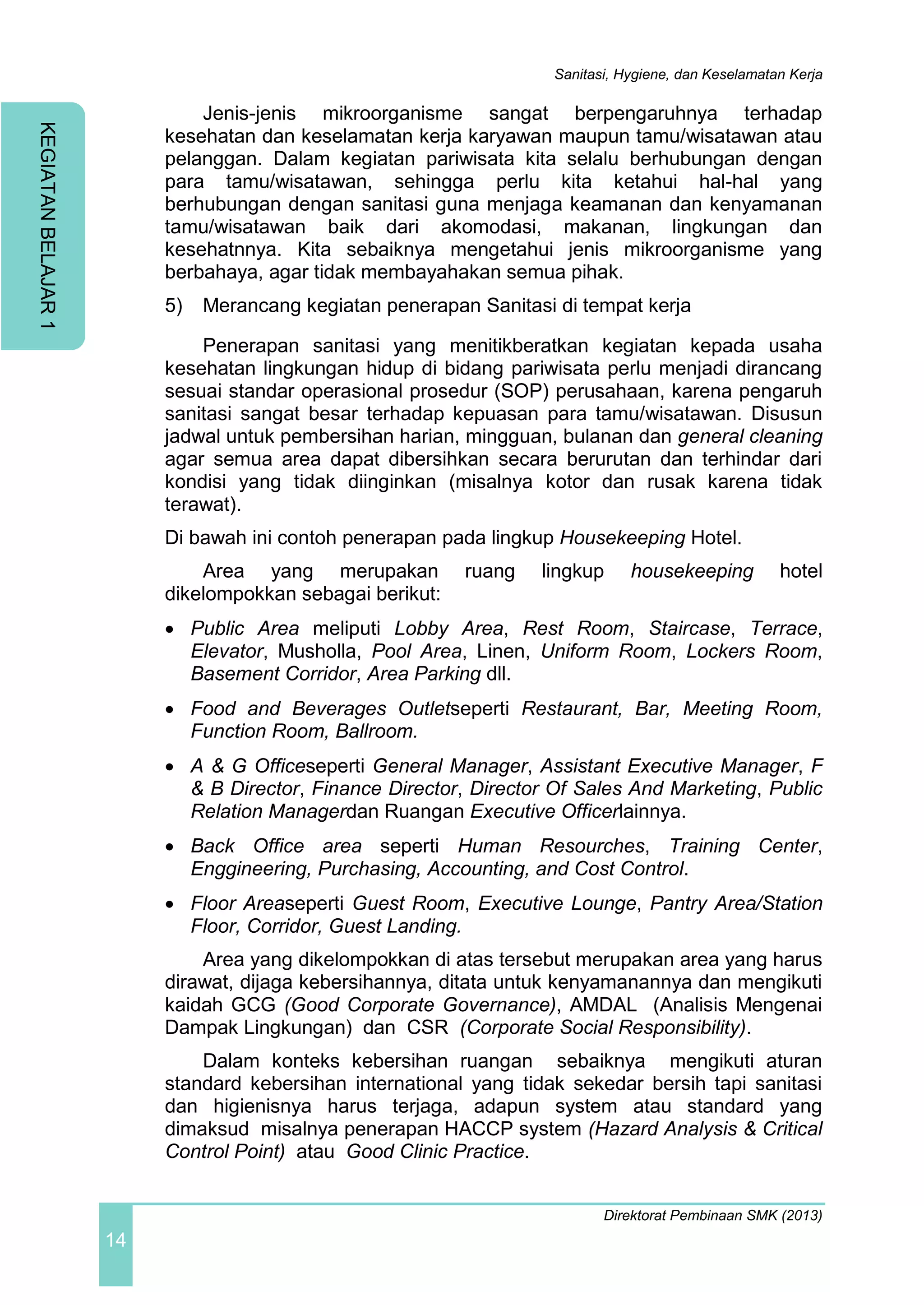 Buku sanitasi hygiene dan keselamatan kerja | PDF
