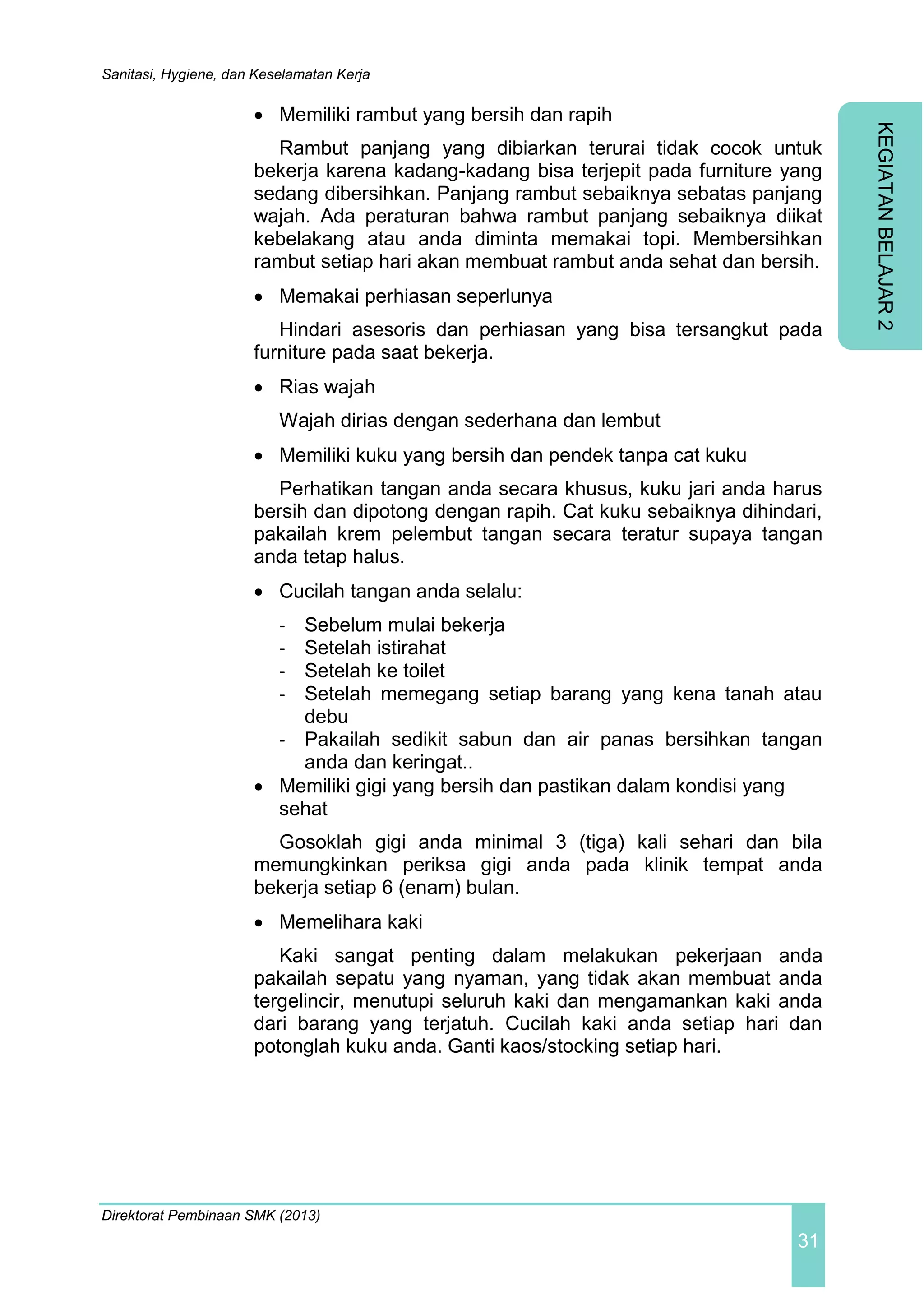 Buku sanitasi hygiene dan keselamatan kerja | PDF